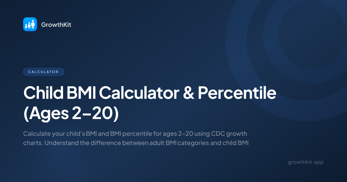 Child BMI Calculator & Percentile (Ages 2–20) | CDC Growth Chart ...